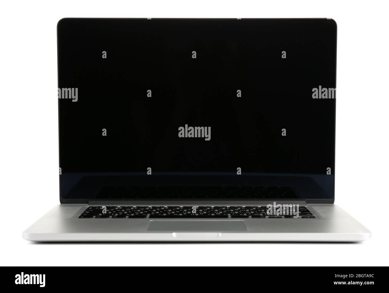 Laptop with blank screen isolated on white Stock Photo - Alamy