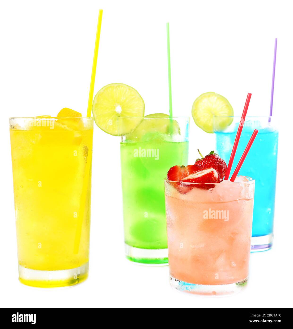 Refreshing cocktails isolated on white Stock Photo - Alamy