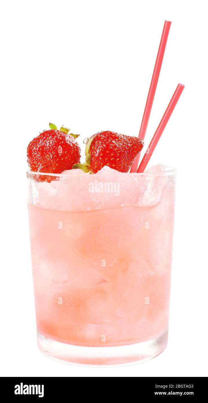 Refreshing cocktail isolated on white Stock Photo - Alamy