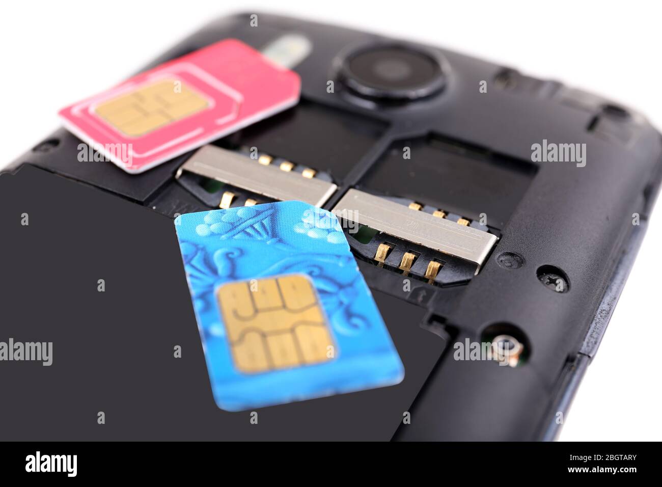 cell phone and sim card, isolated on white Stock Photo - Alamy