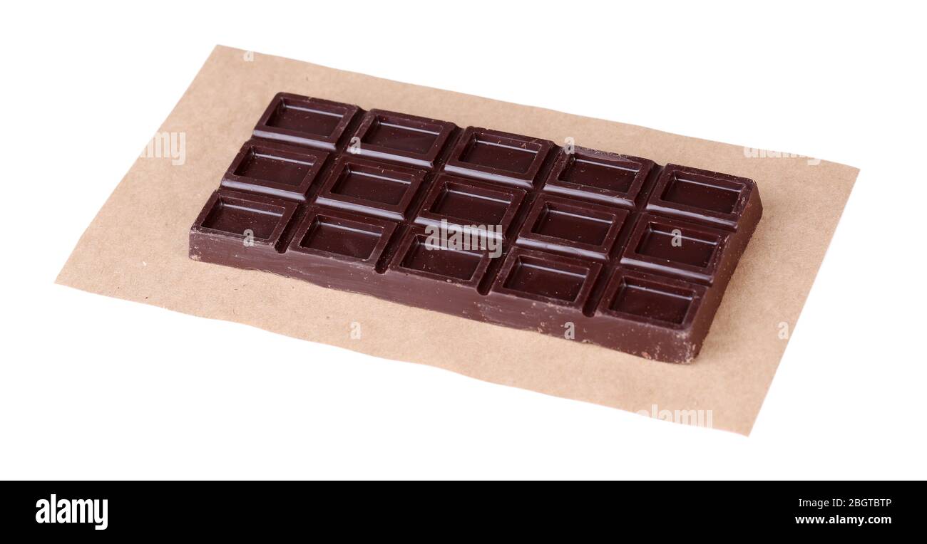 Chocolate bar isolated on white Stock Photo - Alamy
