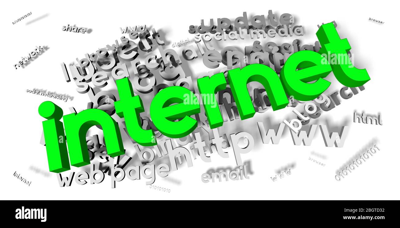 Internet concept - 3D illustration Stock Photo - Alamy