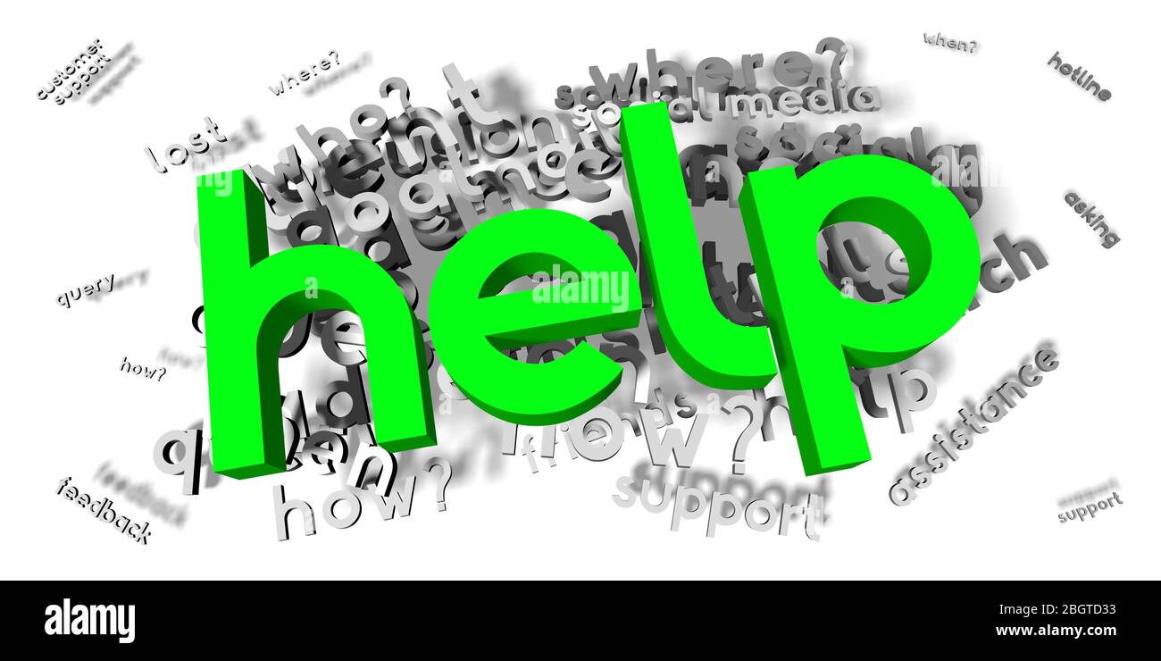 Help concept - 3D illustration Stock Photo - Alamy