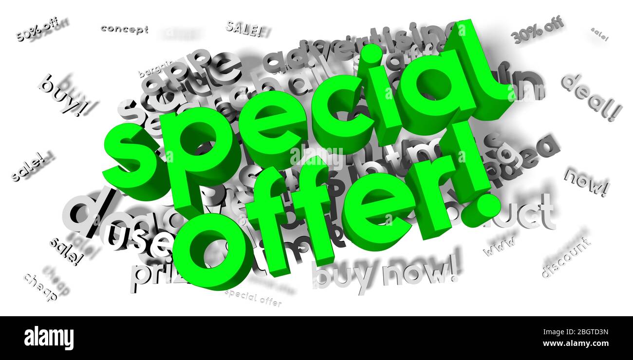 Special offer concept - 3D illustration Stock Photo - Alamy
