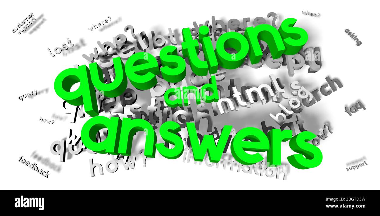 Questions and answers concept - 3D illustration Stock Photo - Alamy