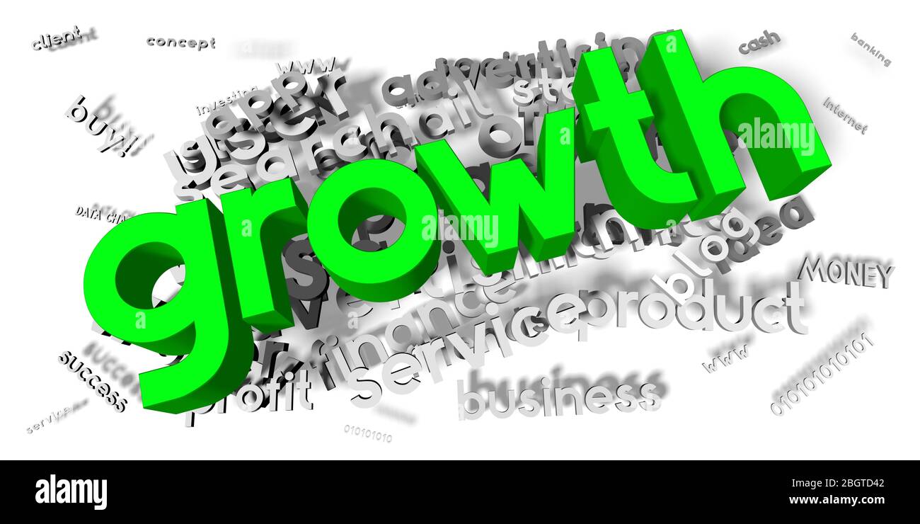 Growth concept - 3D illustration Stock Photo - Alamy