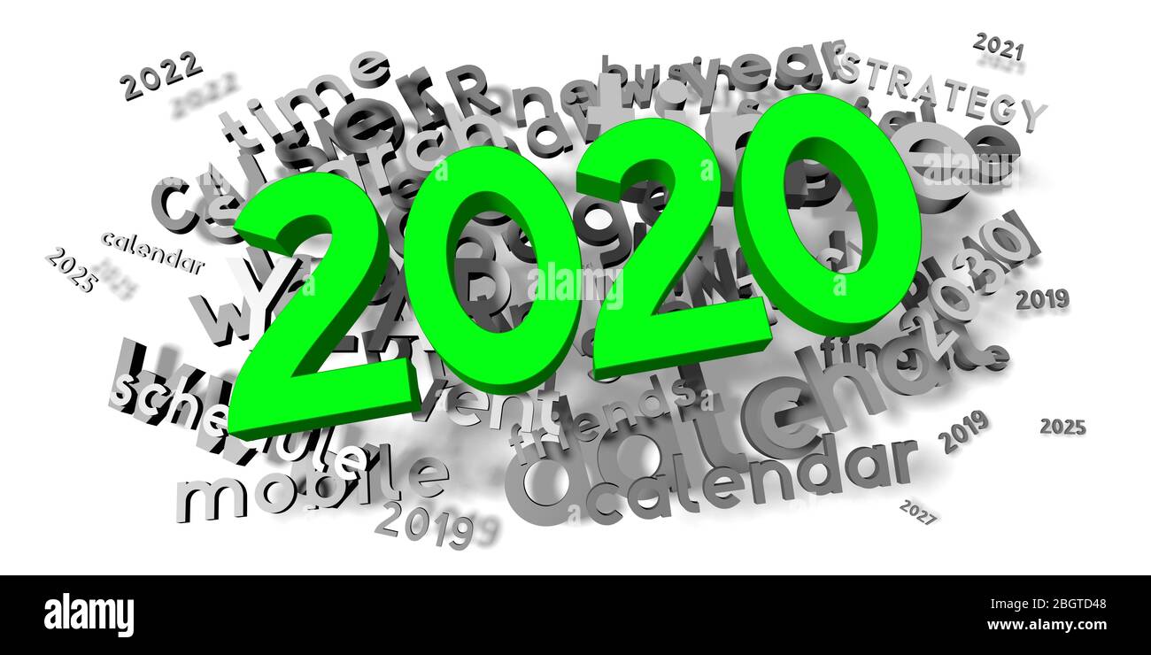 2020 concept - 3D illustration Stock Photo - Alamy