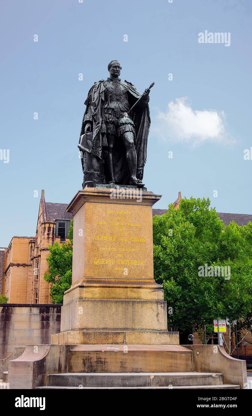 Statue of Albert the Good , Sydney, Australia Stock Photo - Alamy