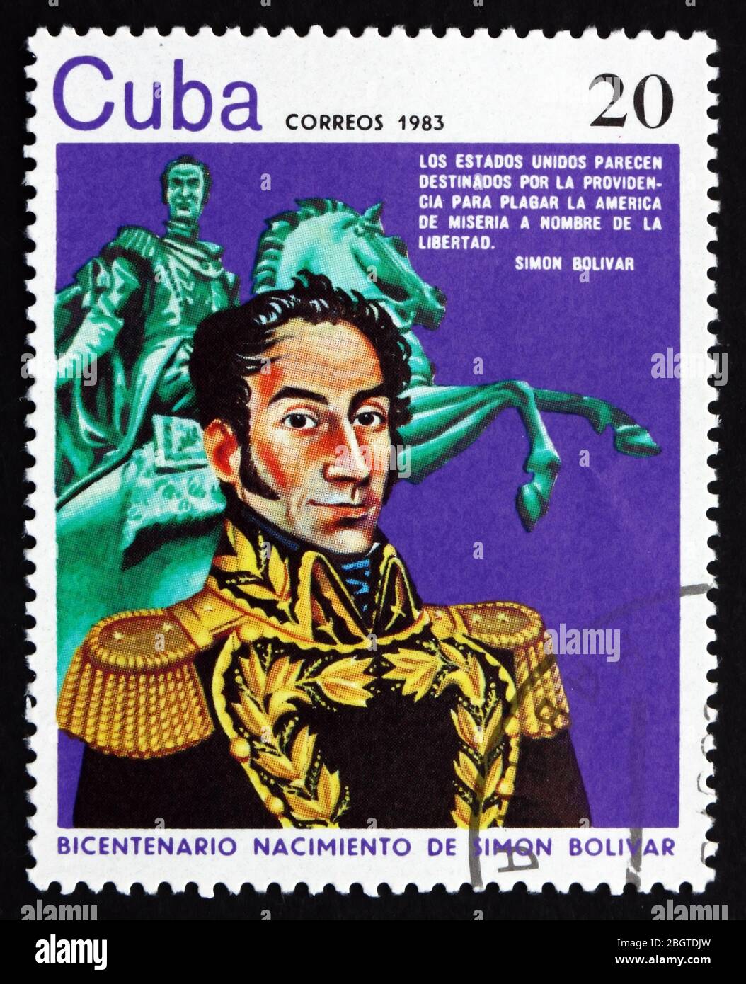 CUBA - CIRCA 1983: a stamp printed in the Cuba shows Simon Bolivar ... CUBA - CIRCA 1983: a stamp printed in the Cuba shows Simon Bolivar ...