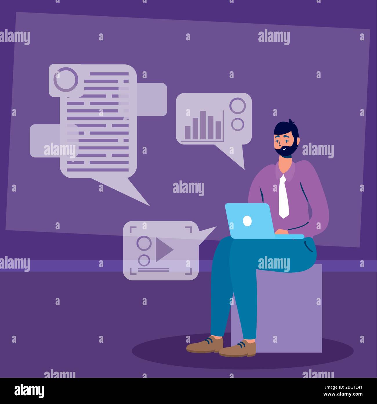 man using laptop technology character Stock Vector Image & Art - Alamy