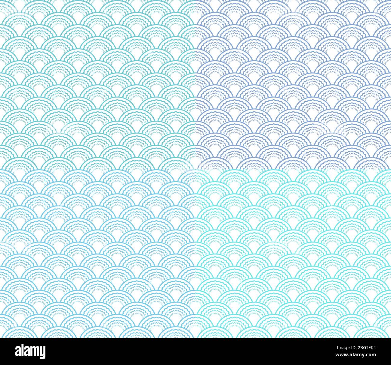 Japanese vector wave seamless patterns, blue wavy background Stock ...