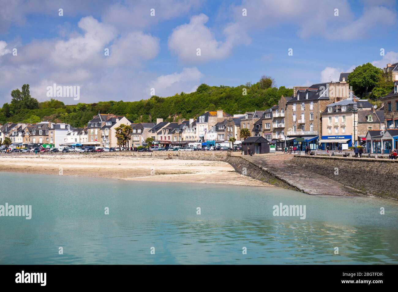 Panoramic view of Cancale, located on the coast of the Atlantic Ocean ...