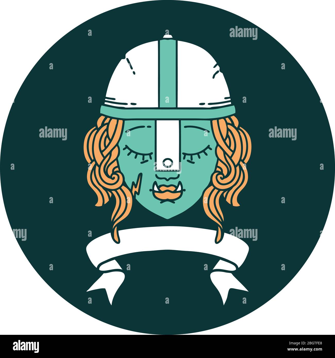 icon of orc fighter character face with banner Stock Vector Image & Art ...