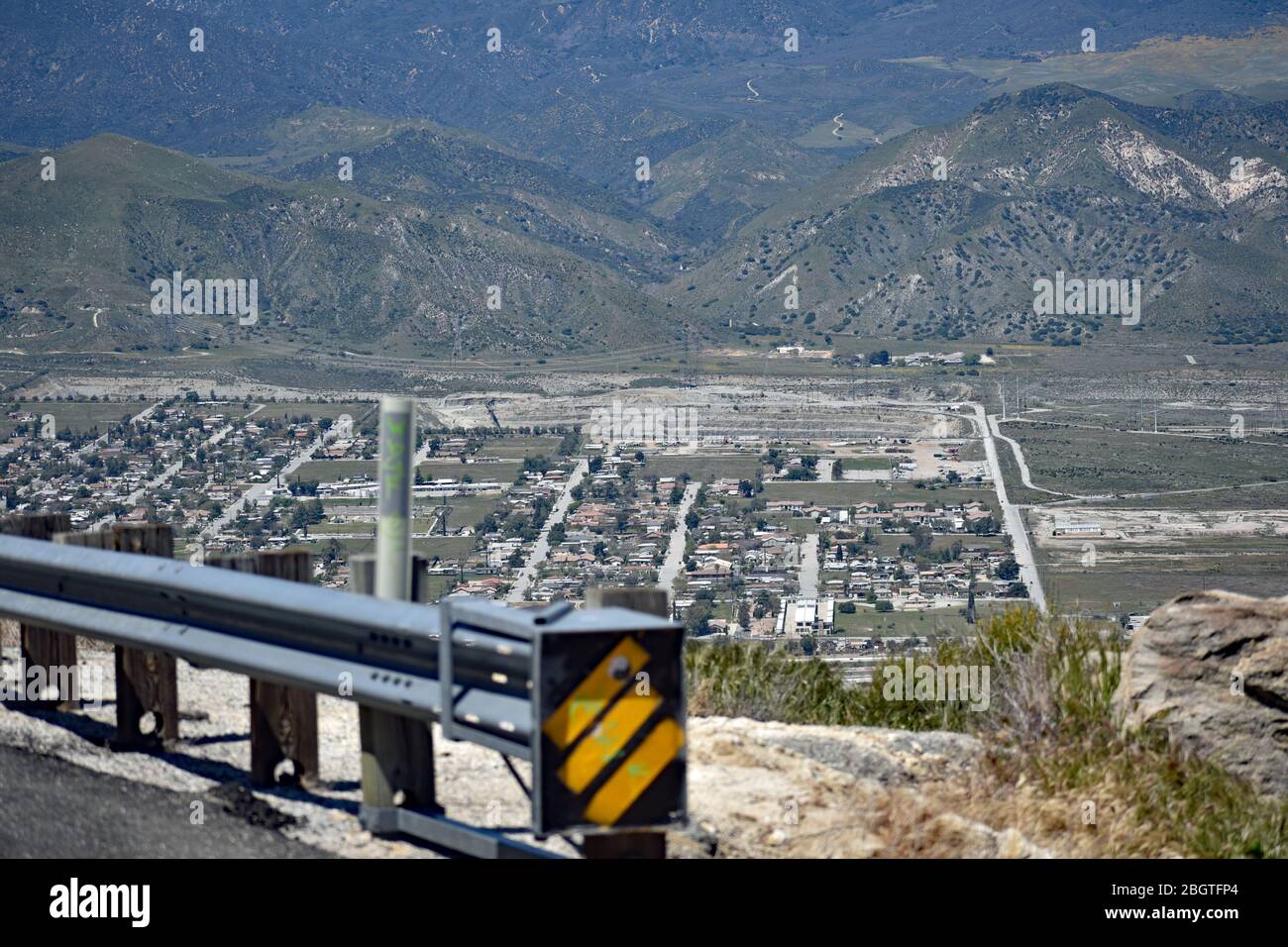 View of Valley Below with City Buildings Stock Photo - Alamy