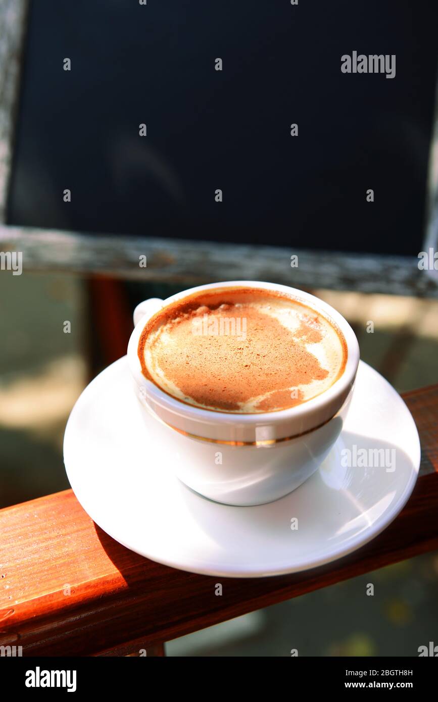 Cup of coffee in cafe Stock Photo - Alamy