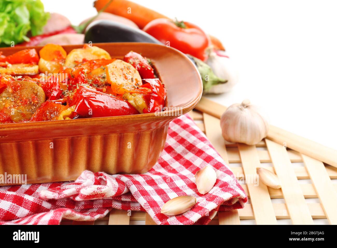 Vegetable ragout on table, close-up Stock Photo - Alamy