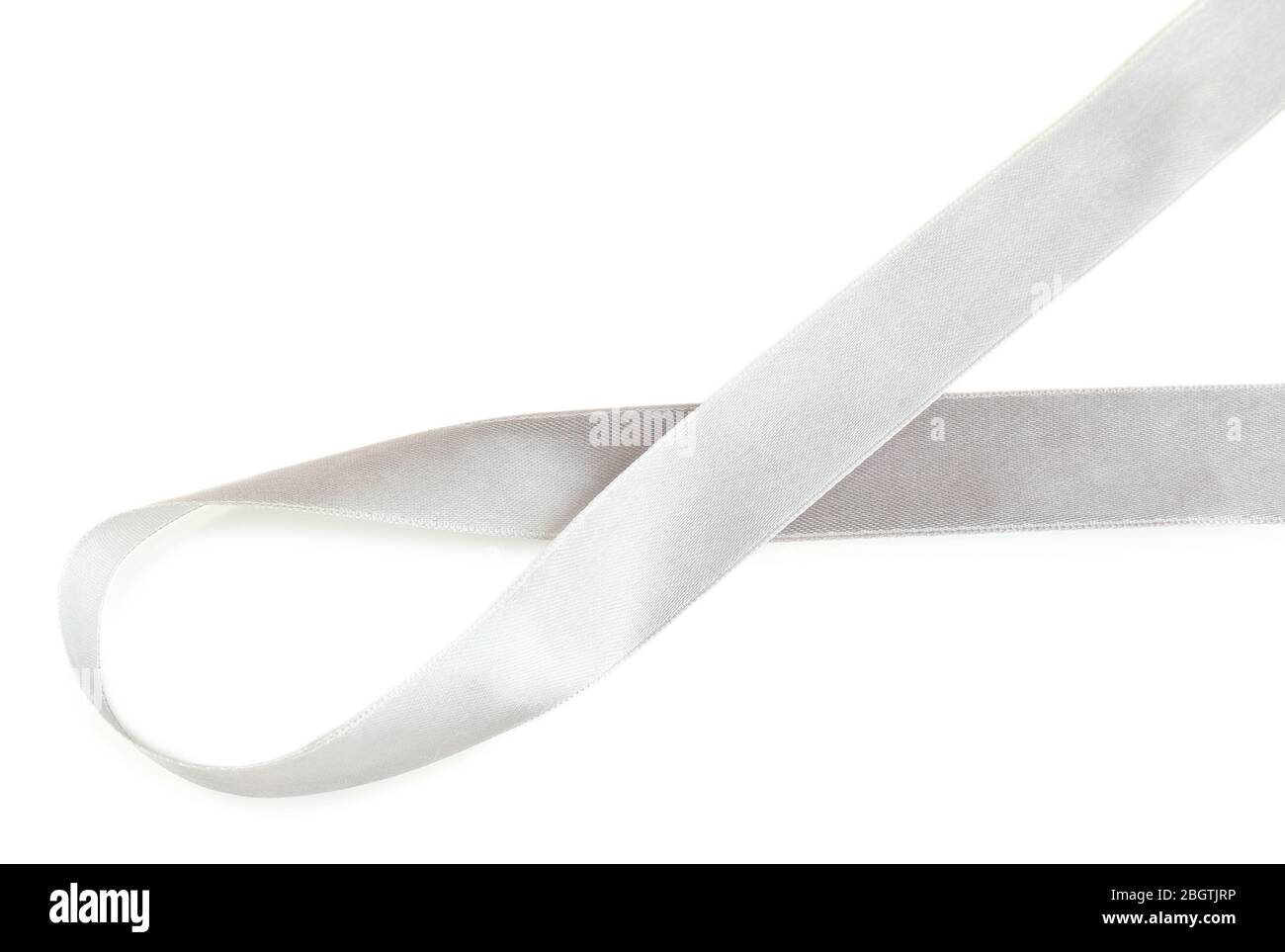 Grey ribbon isolated on white Stock Photo - Alamy