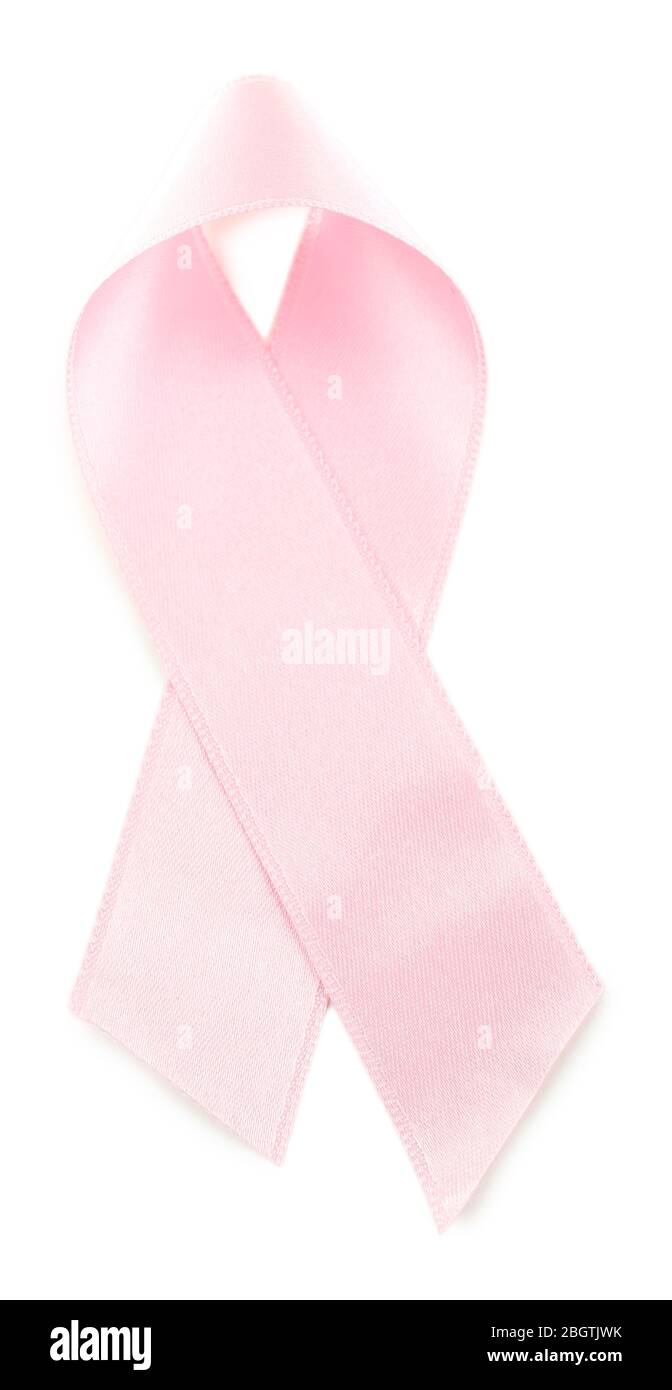 Pink AIDS ribbon isolated white Stock Photo - Alamy