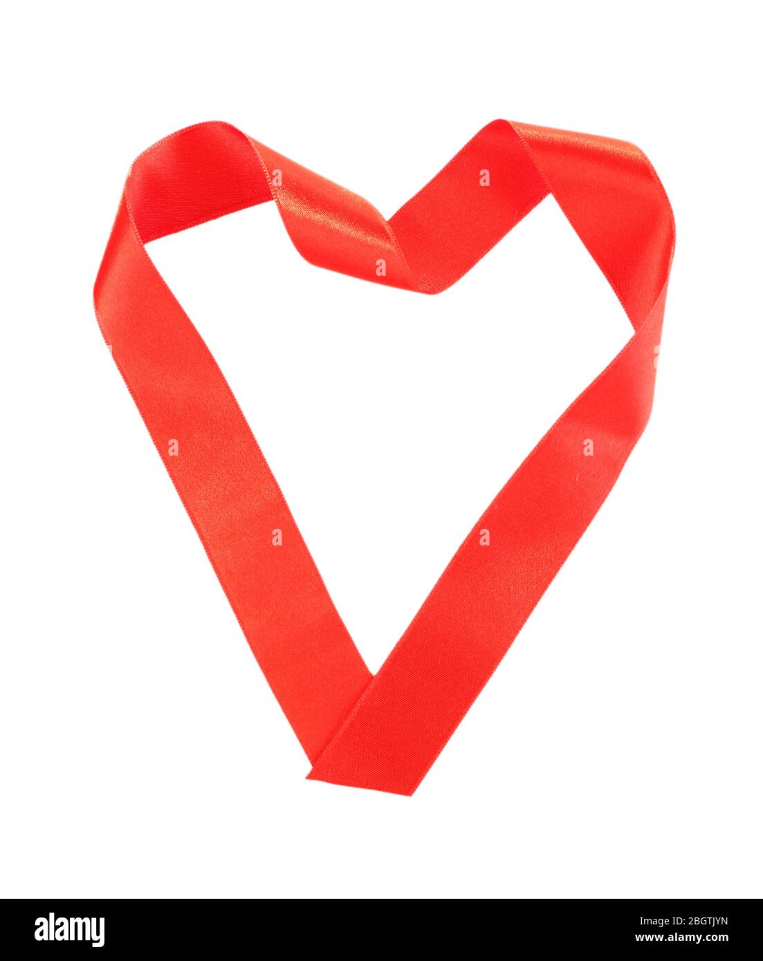 Heart shaped red ribbon isolated on white Stock Photo - Alamy