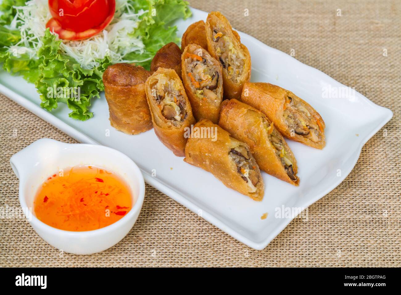 Deep fried spring rolls hi-res stock photography and images - Alamy