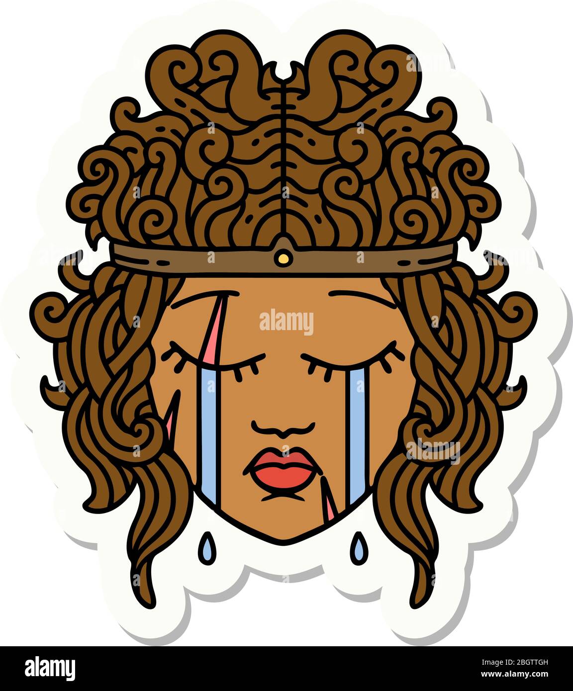 sticker of a crying human barbarian Stock Vector Image & Art - Alamy