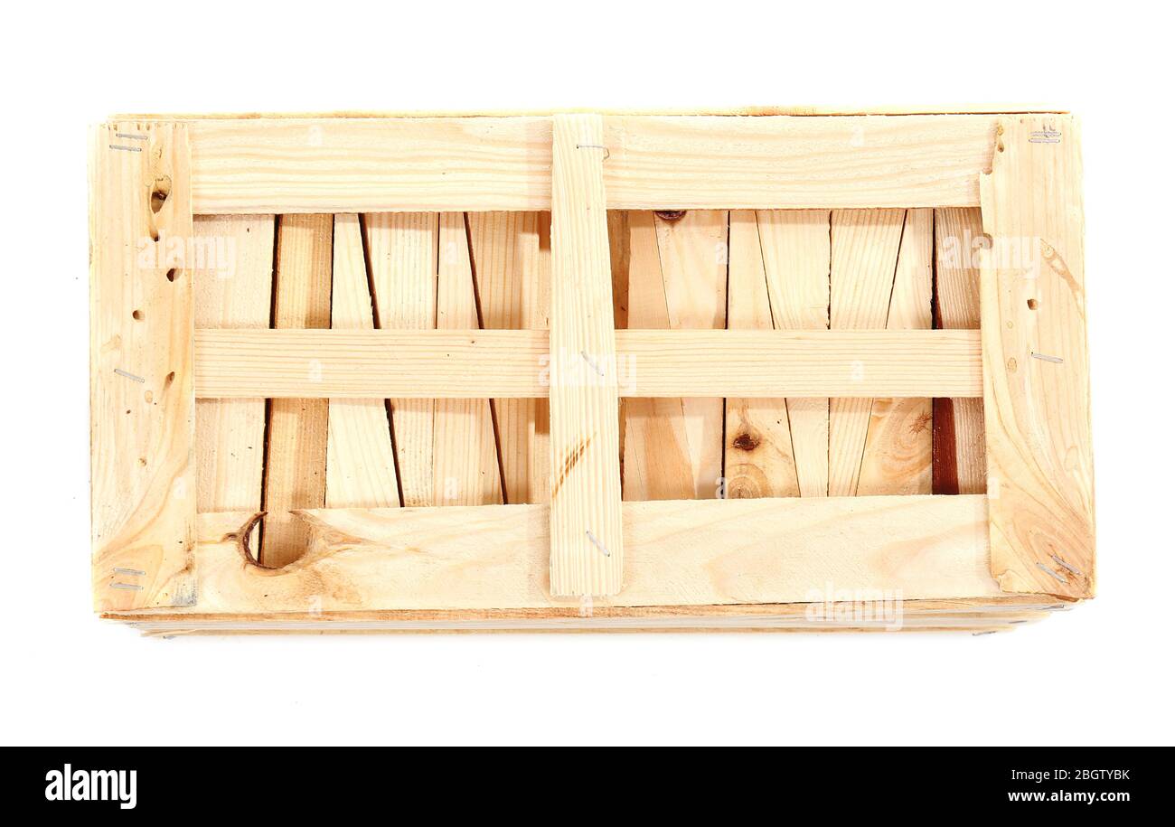 Firewood in wooden box isolated on white Stock Photo - Alamy