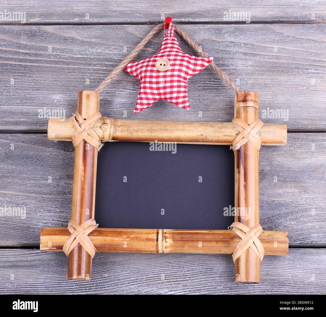 Rectangular chalkboard on wooden background Stock Photo - Alamy