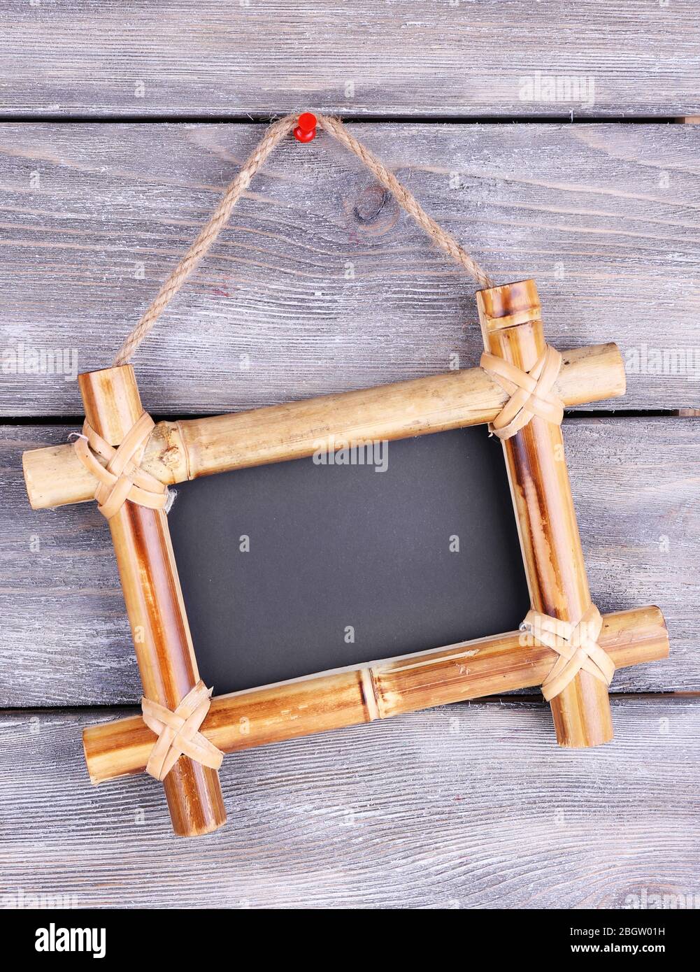 Rectangular chalkboard on wooden background Stock Photo - Alamy