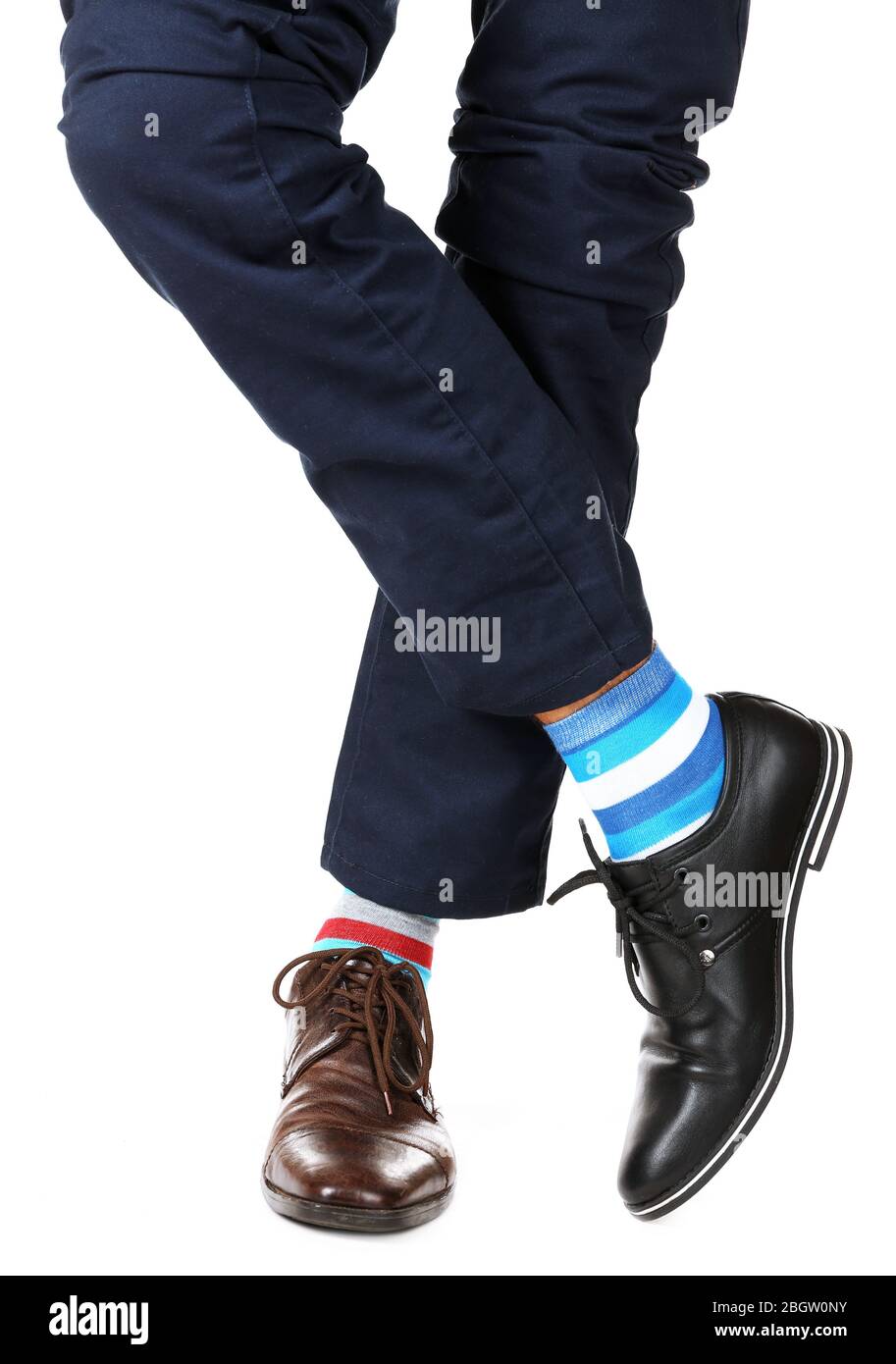 Leather stripped shoes Cut Out Stock Images & Pictures - Alamy