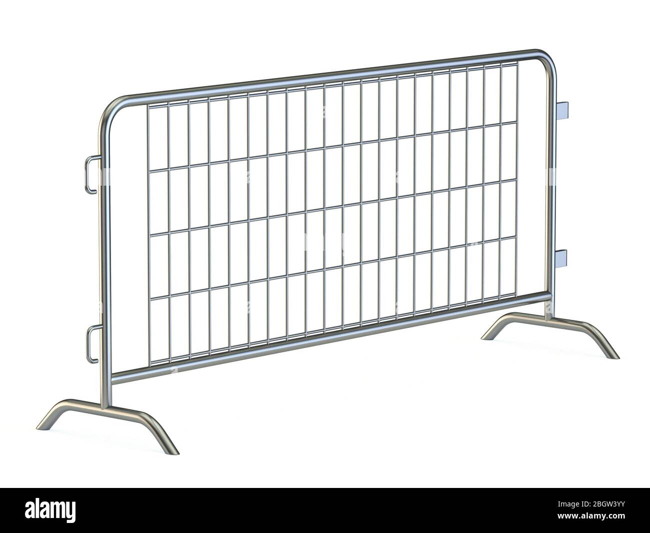 Steel fence 3D rendering illustration isolated on white background ...