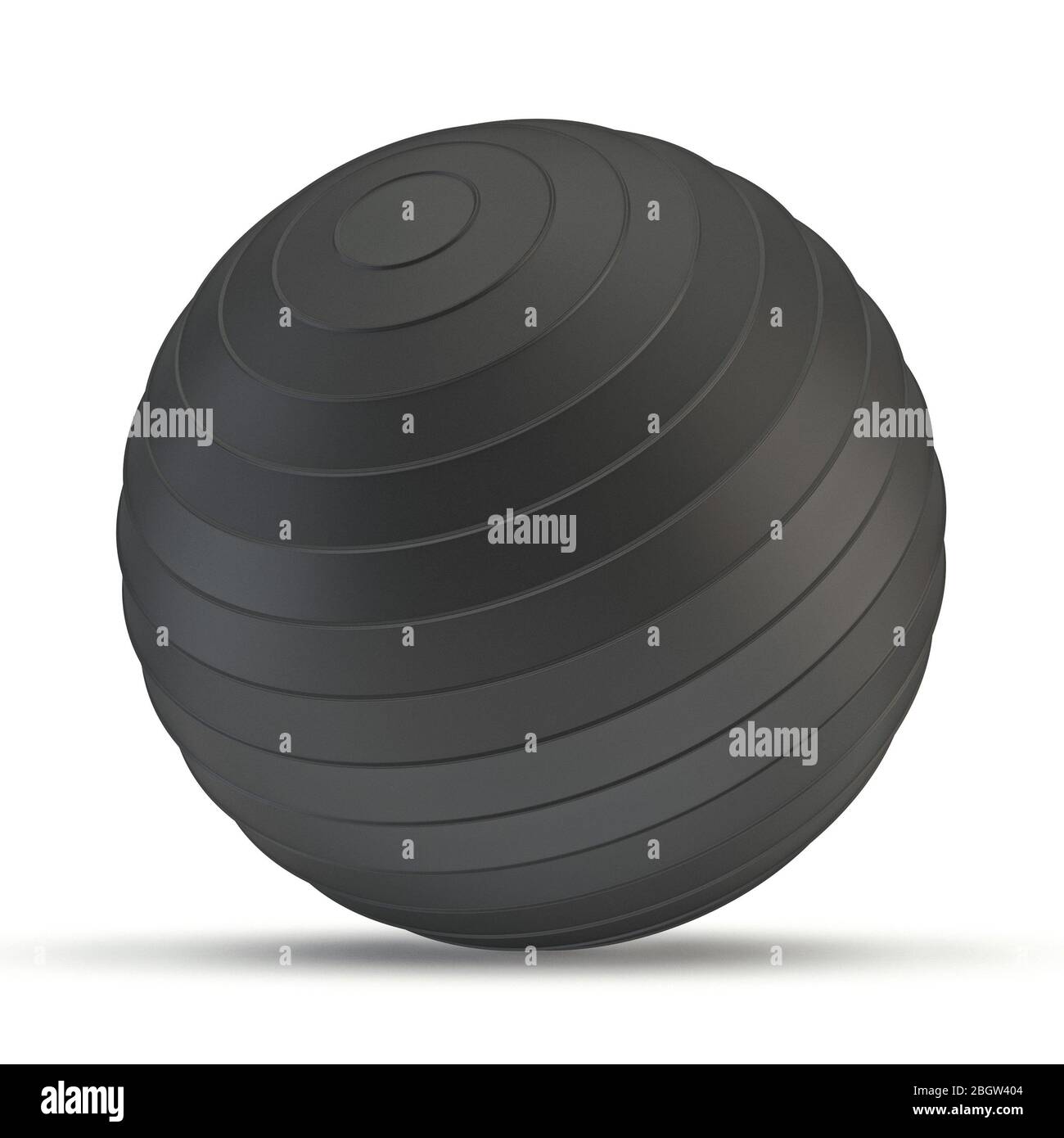 Black fitness ball 3D render illustration isolated on white background ...