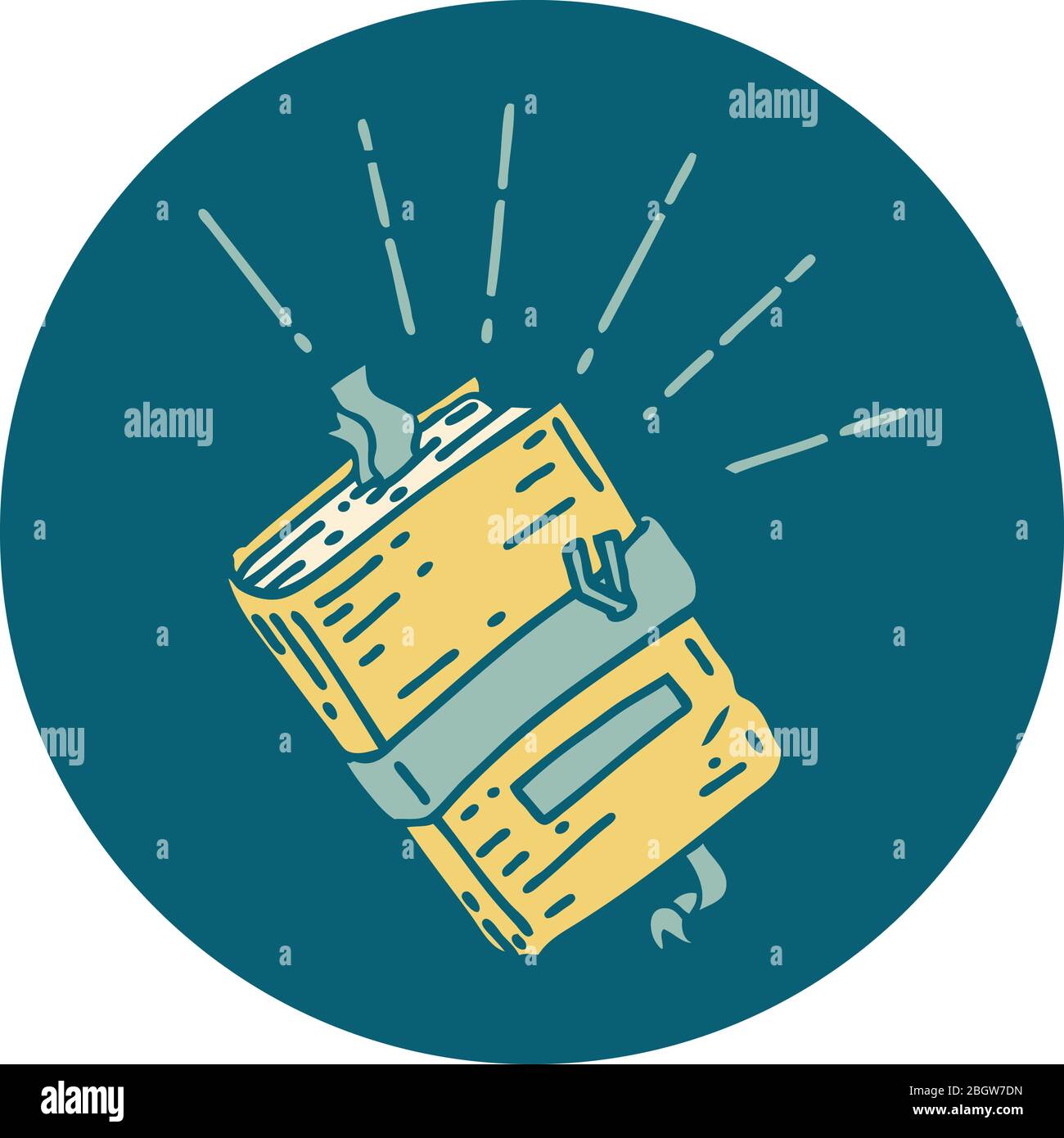 icon of a tattoo style old bound notebook Stock Vector Image & Art - Alamy