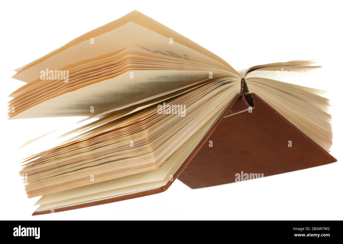 Opened book isolated on white Stock Photo - Alamy