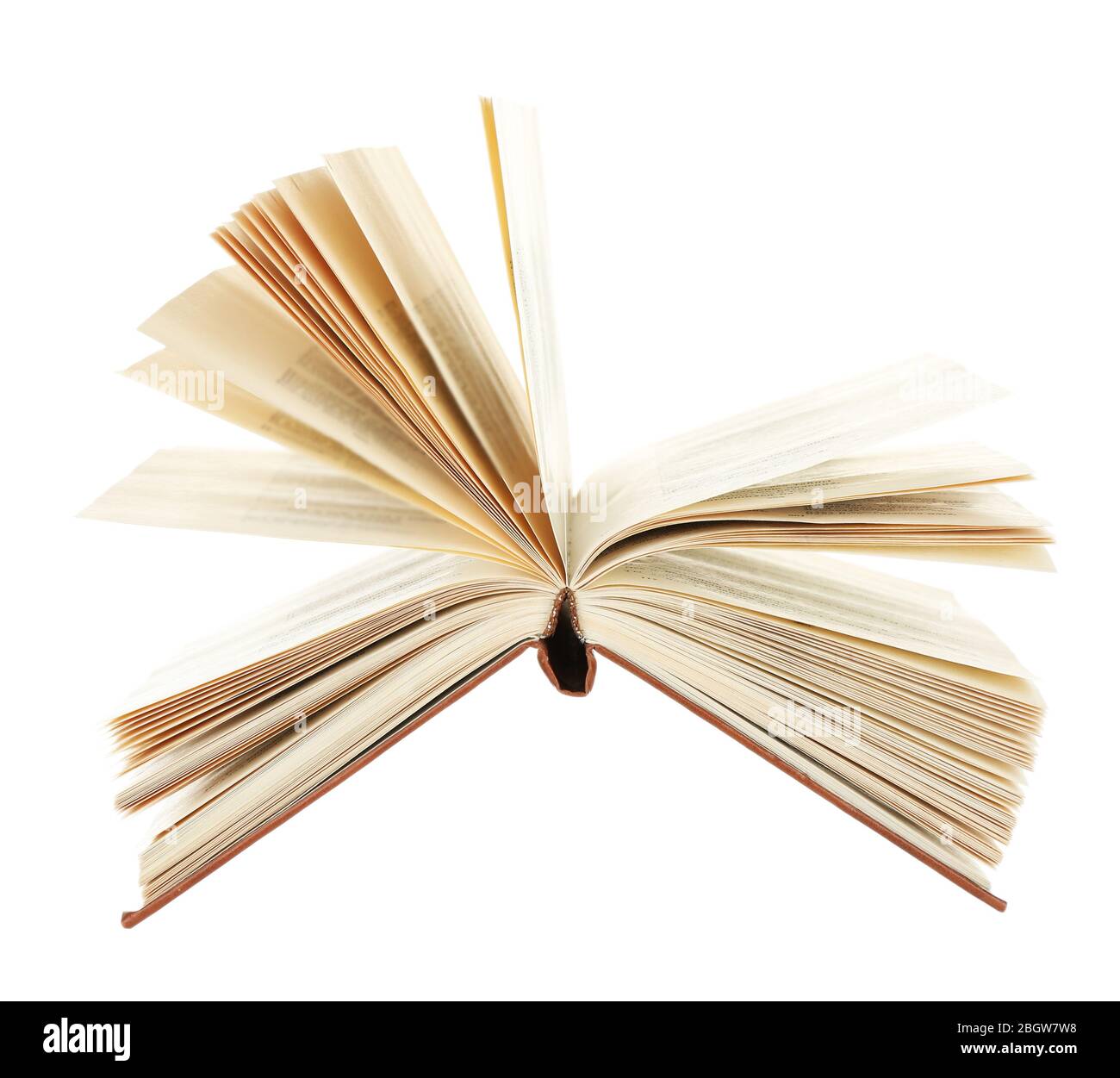 Opened book isolated on white Stock Photo - Alamy