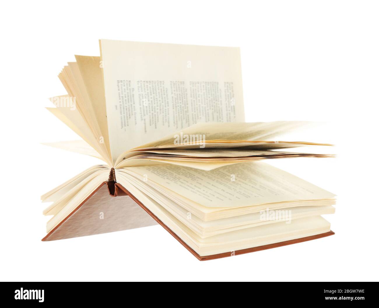 Opened book isolated on white Stock Photo - Alamy