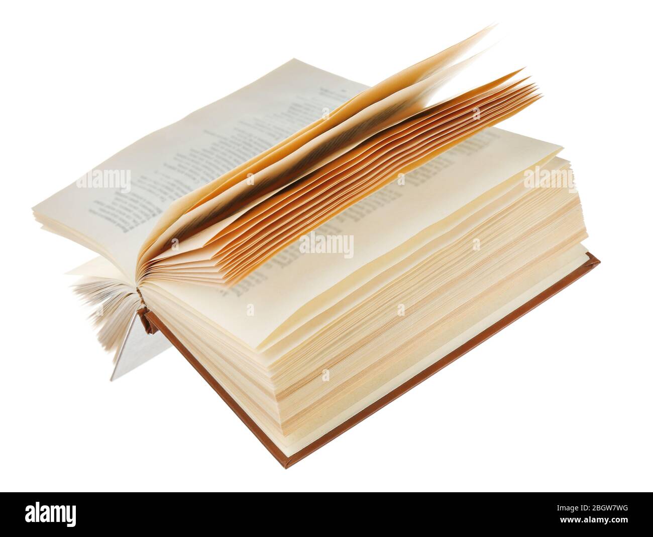 Opened book isolated on white Stock Photo - Alamy