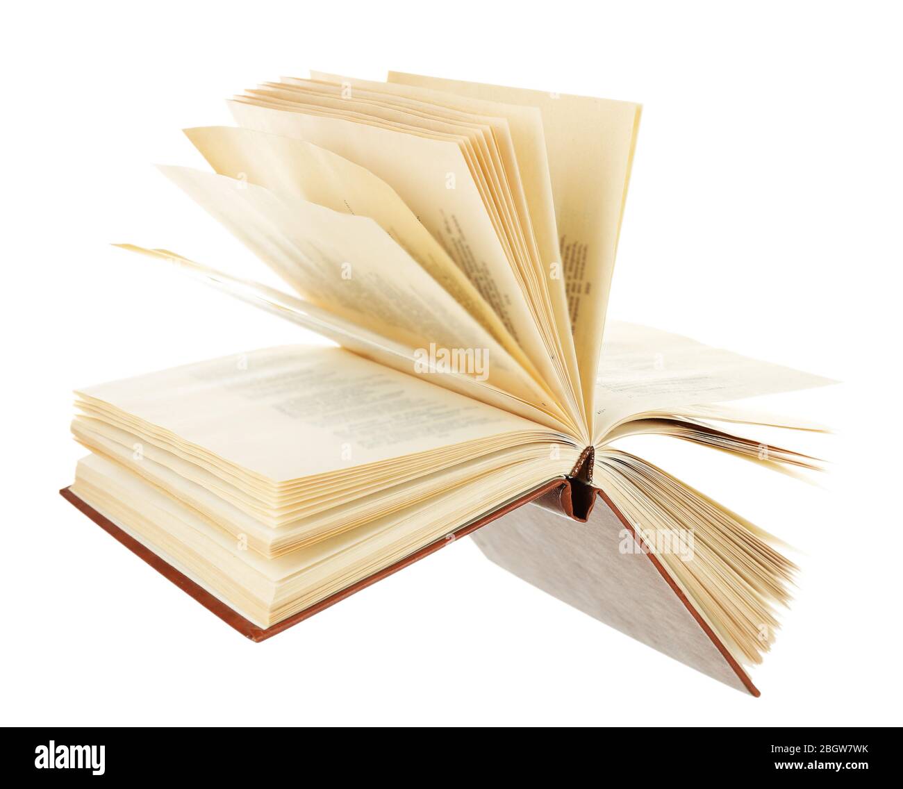 Opened book isolated on white Stock Photo - Alamy