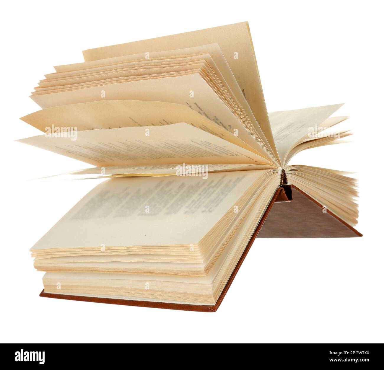 Opened book isolated on white Stock Photo - Alamy