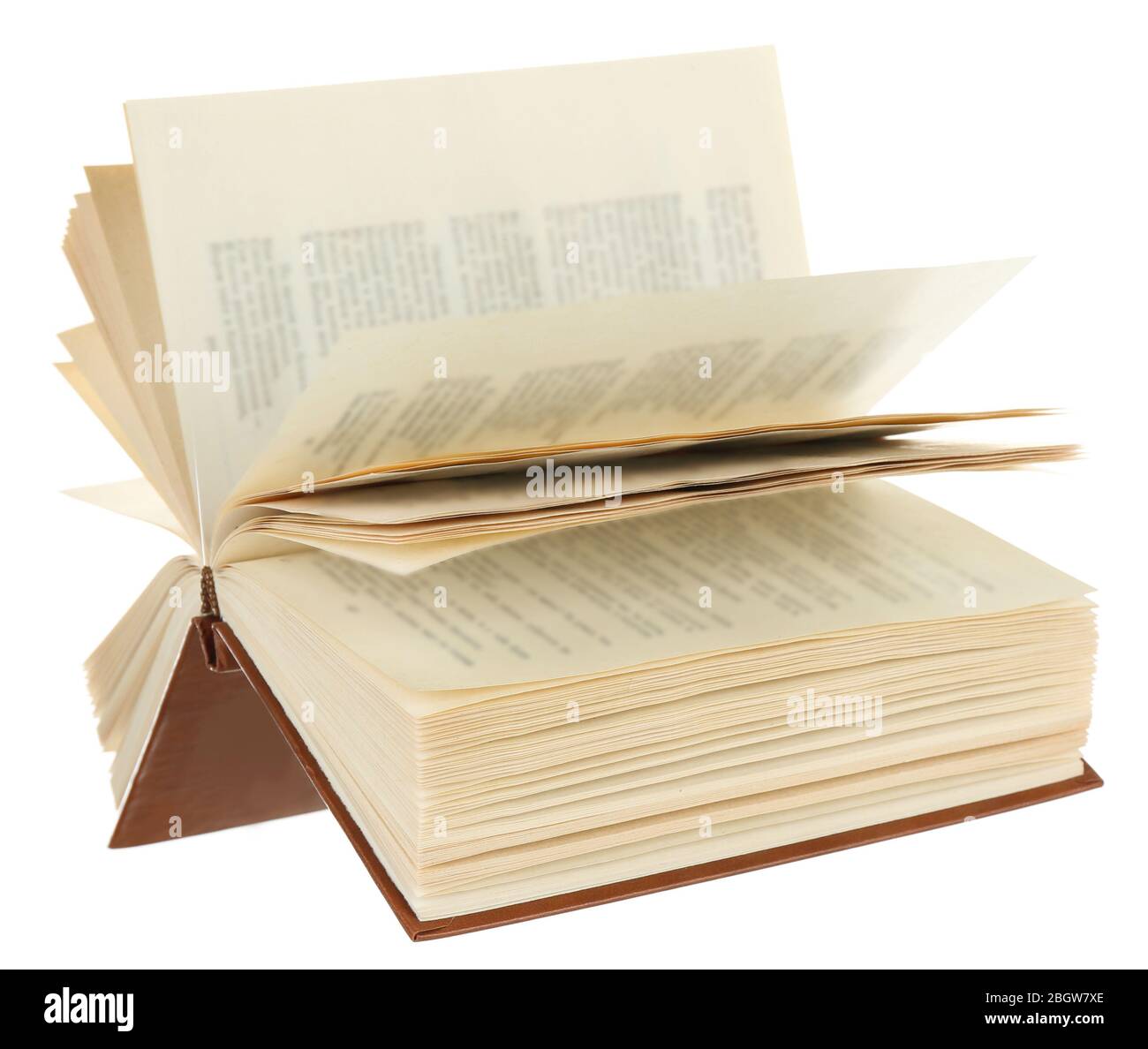 Opened book isolated on white Stock Photo - Alamy