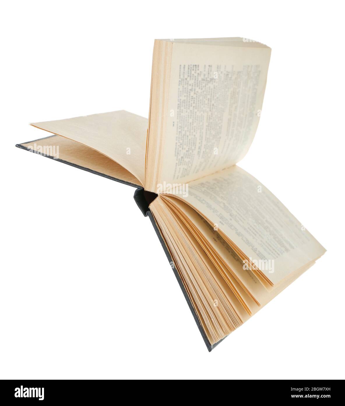 Opened book isolated on white Stock Photo - Alamy