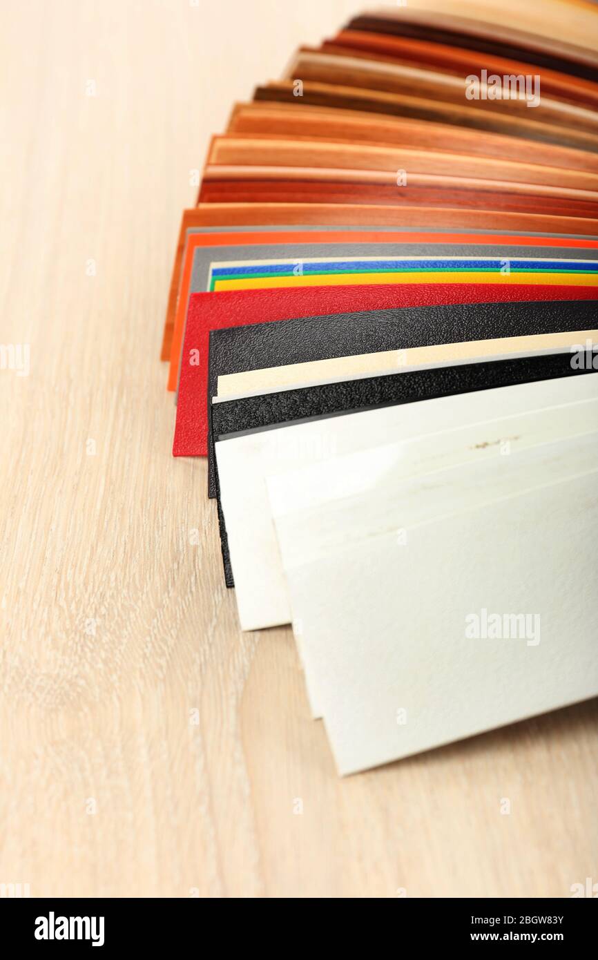 Color palette for furniture on table close-up Stock Photo - Alamy