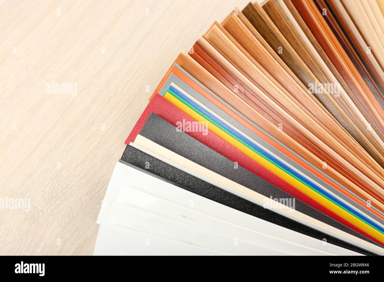 Color palette for furniture on table close-up Stock Photo - Alamy