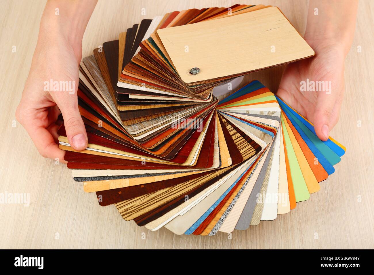 Color palette for furniture on table close-up Stock Photo - Alamy