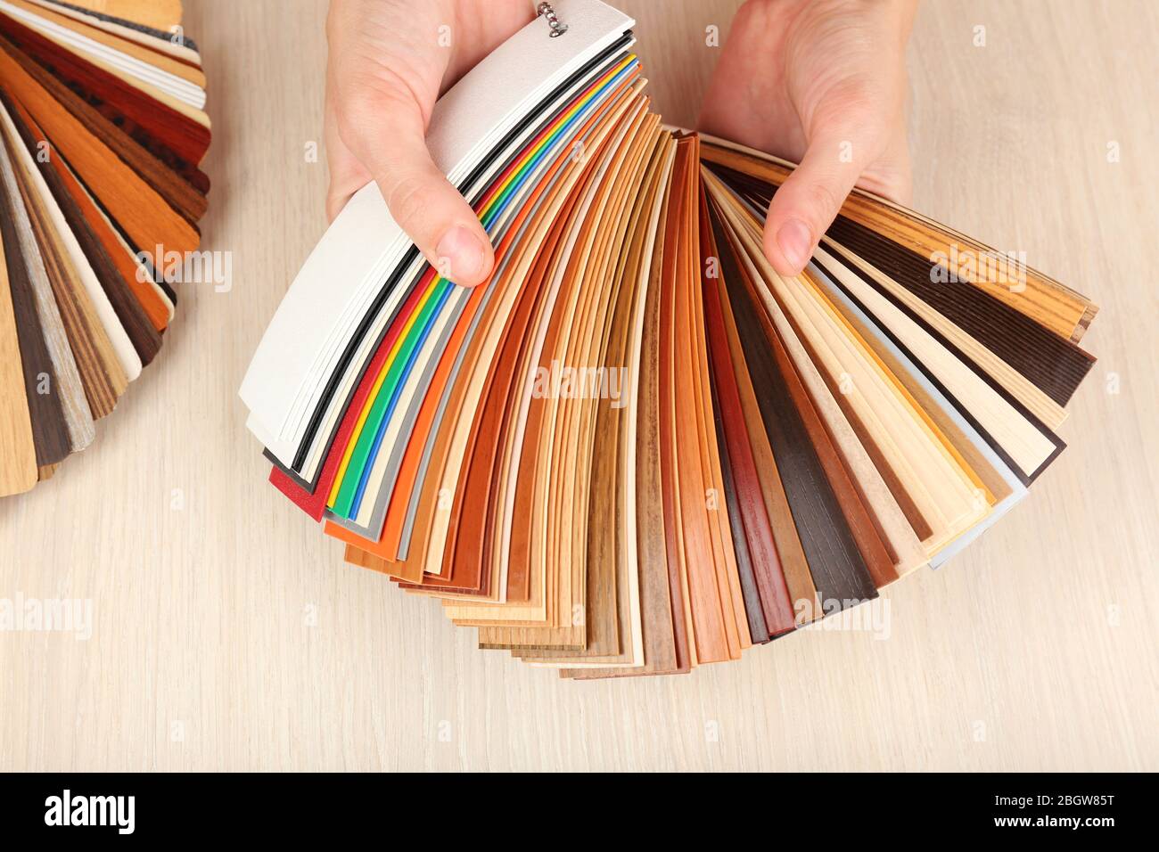 Color palette for furniture on table close-up Stock Photo - Alamy