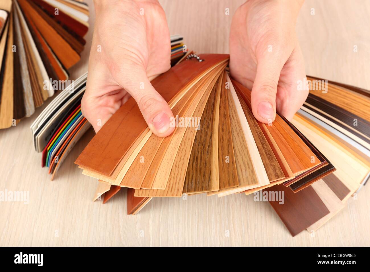 Color palette for furniture on table close-up Stock Photo - Alamy
