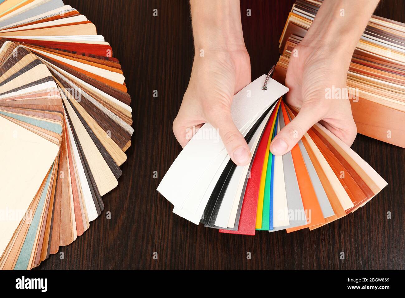 Color palette for furniture on table close-up Stock Photo - Alamy