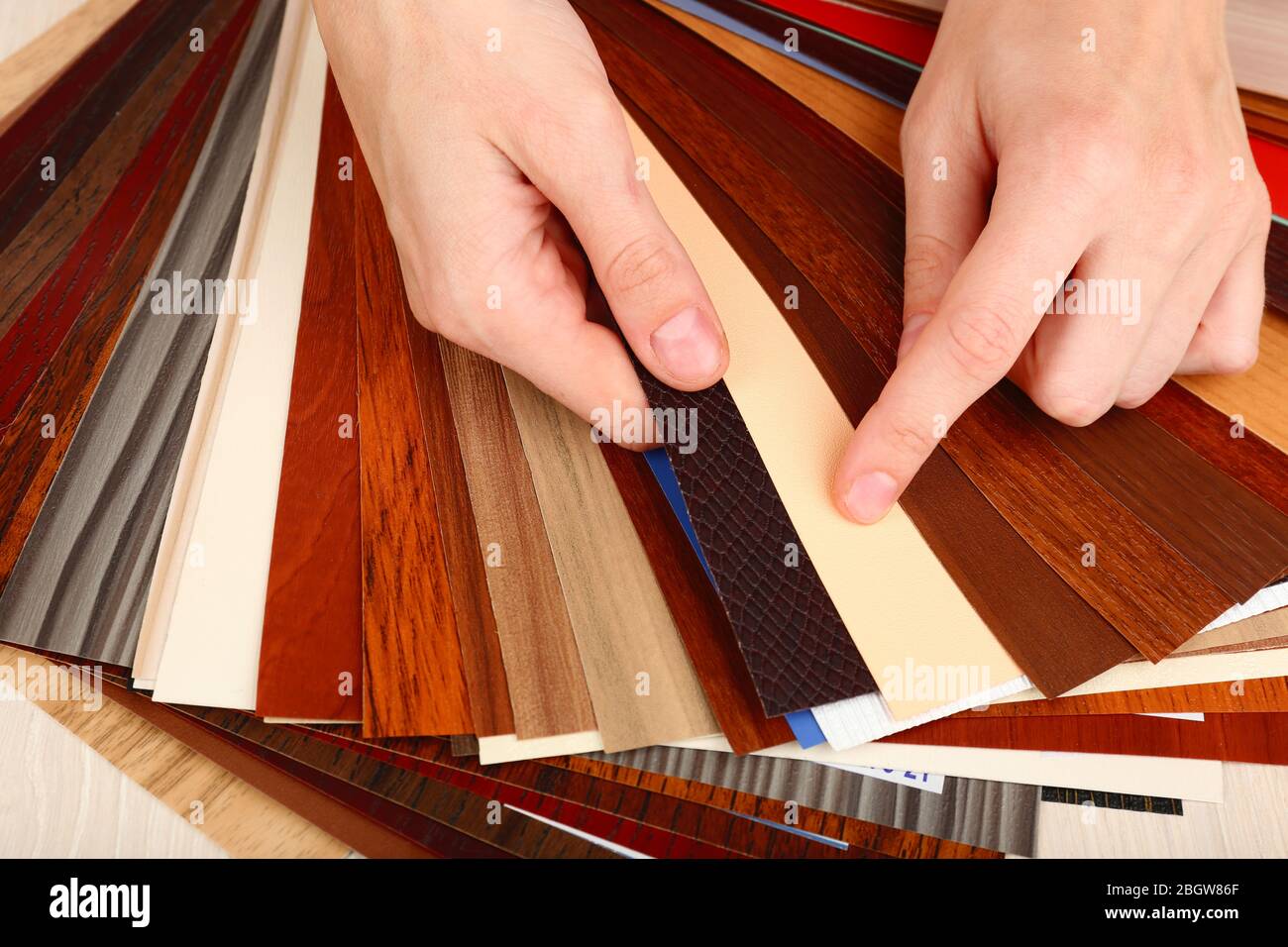 Color palette for furniture on table close-up Stock Photo - Alamy