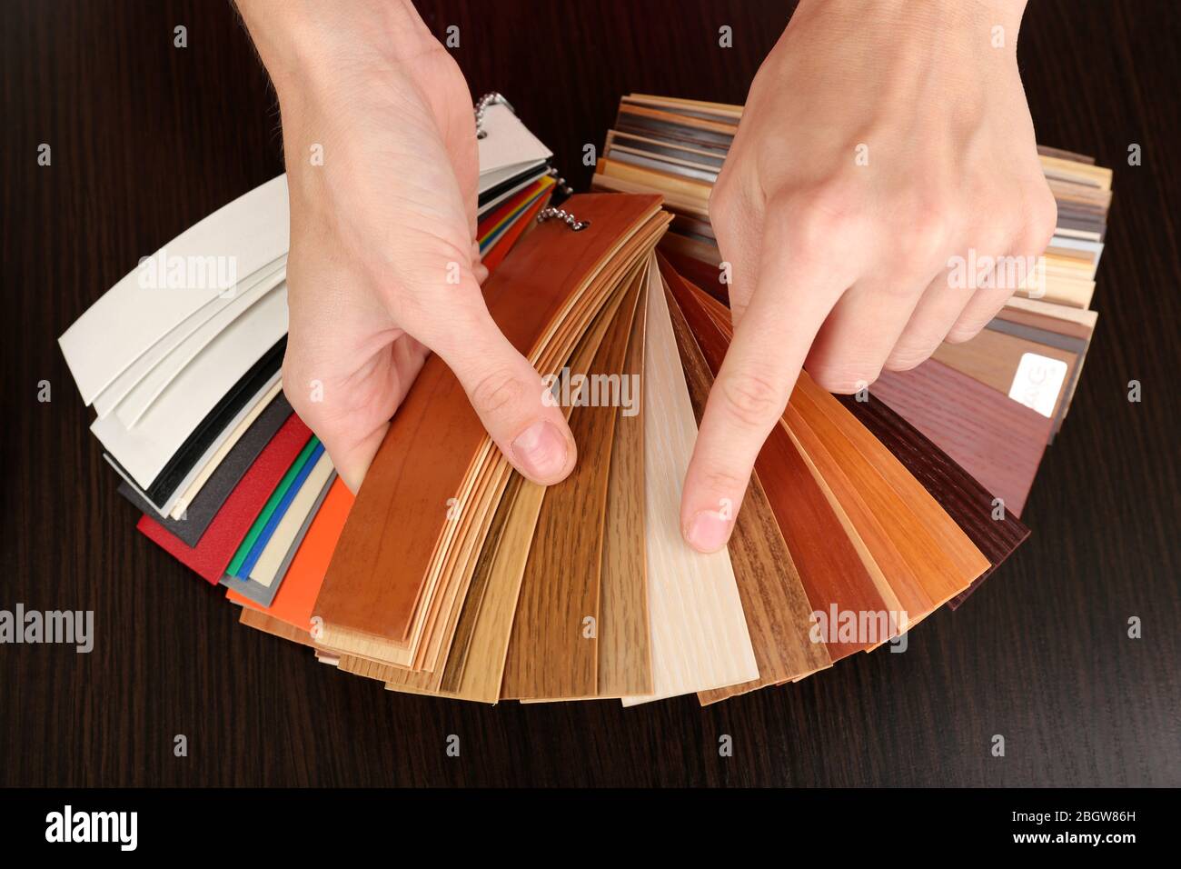 Color palette for furniture on table close-up Stock Photo - Alamy