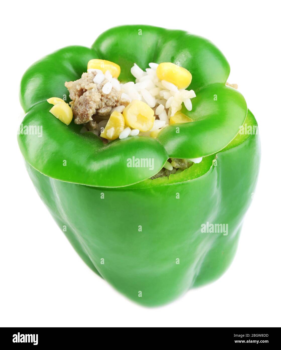 Pepper prepared for cooking stuffed paprika with meat and rice, corn ...