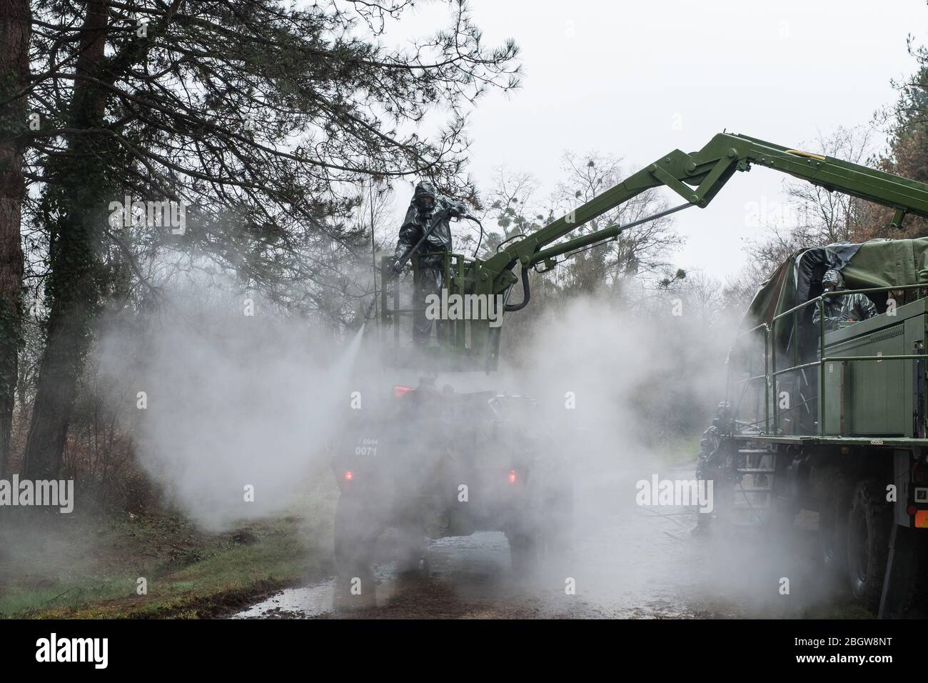 TOULOUSE, FRANCE - FEBRUARY 11: simulation of a Nuclear Biological and ...